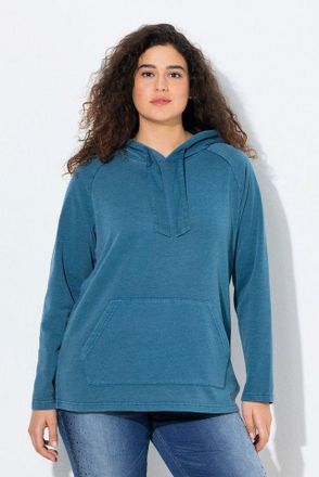 Ulla Popken Sweatshirt Hoodie Vintage-Look verzierte Kordel Langarm
