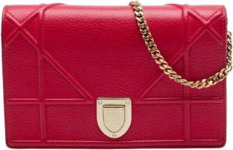 Dior Portefeuille sur cha&icirc;ne Pre-owned - Femme - Pre-owned - Rouge - Taille: ONE Size