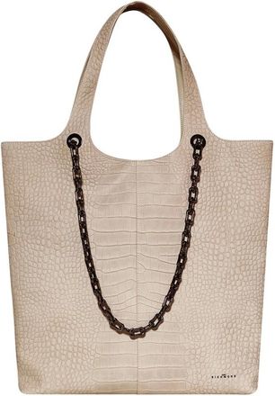 John Richmond Femme, Sacs, Beige, Taille: ONE Size Croc-effect Chain-detail Tote Bag