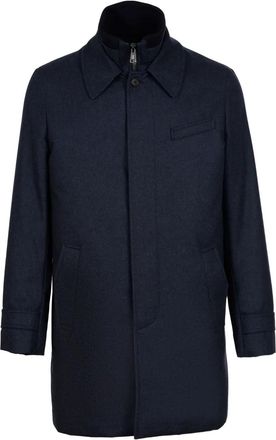 Norwegian Wool manteau à fermeture zippée - Bleu