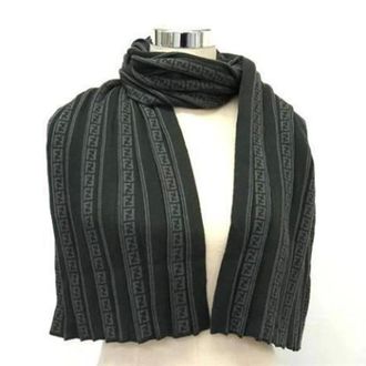 Fendi unisex, Pre-owned, Noir, Taille: ONE Size Pre-owned Wool Scarf