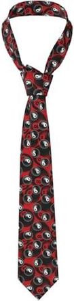 Generic Cravates Homme Billard, Snooker, Symbole De La Boule 8 Rouge Fine Tie &Eacute;l&eacute;gant Cravate Pour Homme Pour Travail Remise De Dipl&ocirc;me Mariage