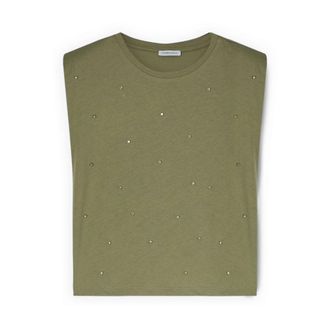 Motivi T-Shirt mit Steinapplikationen - - Tops - Damen - Gr&uuml;n - XS