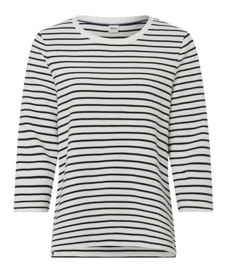 Brax Damen Style.Bonnie Cotton Structure Rib Stripe Sweatshirt