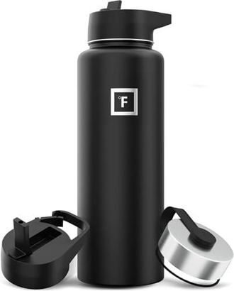 Iron Flask Gourde Isotherme avec Paille - 650/950/1200/1800 ml - Inox Étanche Bouteille deau Isotherme à Double Paroi Sans BPA - Sport Gym Voyage Enfant