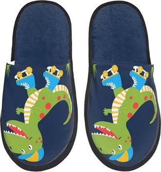 Generic Pantoufles Dino Joue Au Roller L&eacute;gers Fourrure Pantoufles Portative Chaussons Pour H&ocirc;tel Invit&eacute; Camping L