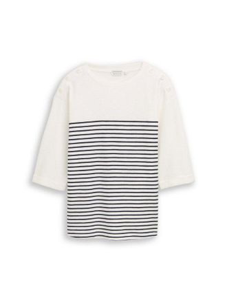 Tom Tailor 3/4-Arm-Shirt T-Shirt Plus Size - Langarmshirt mit Streifenmuster