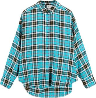 8pm 8Pm, Femme, Blouses et Chemises, Multicolore, Taille: 42 FR Chemise &agrave; Carreaux Turquoise Nerissa