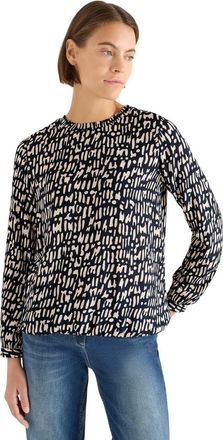 Cecil Bluse mit Smock-Ausschnitt universal Blue XXL