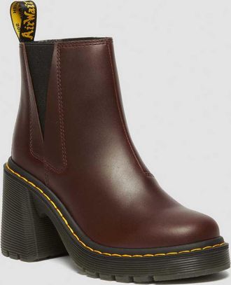 Dr. Martens Spence Leder Chelsea Stiefel Mit Flare-Absatz Schuhe in Braun, Größe: 36
