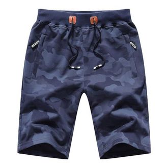 Generic Short court pour homme avec poche zipp&eacute;e, ceinture de hanche, short de sport d&eacute;contract&eacute;, bleu fonc&eacute;, XXL