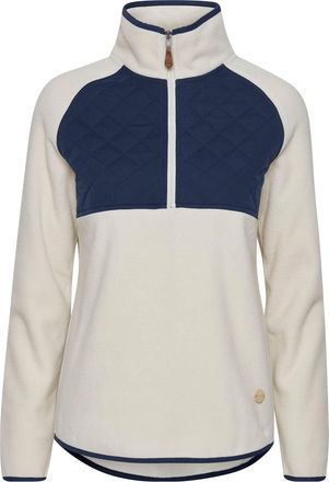 Oxmo OXMalita Damen Fleecejacke Sweatjacke Jacke mit Stehkragen, Größe:XXL, Farbe:Oatmeal (130401)