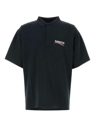 Balenciaga polo à logo brodé - Noir