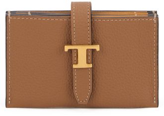 Tod's Womens Leather Wallet T Timeless Camel Calfskin & Purses