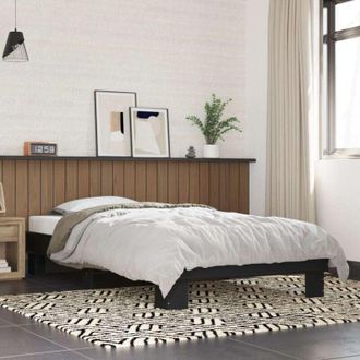 vidaXL Bettgestell Schwarz 90x200 cm Holzwerkstoff und Metall Vidaxl