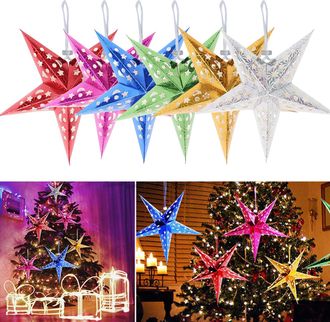 Generic Papiersterne Weihnachtsdeko 30cm Papiersterne Faltsterne Aufh&auml;ngen Weihnachtsbaumschmuck f&uuml;r Zimmer Fensterdeko (Hei&szlig;pink)