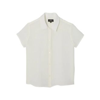 A.P.C. A.p.c. - Chemise en lin - Femme - Blouses et Chemises - Blanc - Taille: 34 FR