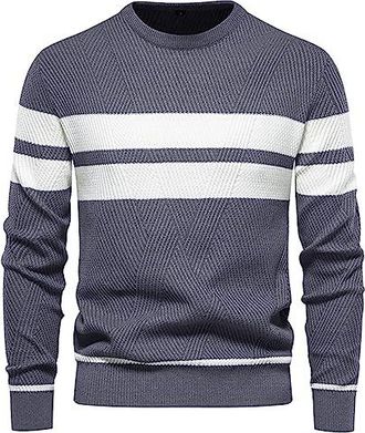 Generic T-shirt ray&eacute; d&eacute;contract&eacute; pour homme - Pull ray&eacute; d&eacute;contract&eacute; pour homme - Col rond - Taille europ&eacute;enne - Pour entra&icirc;nement int&eacute;rieur et ext&eacute;rieur, gris