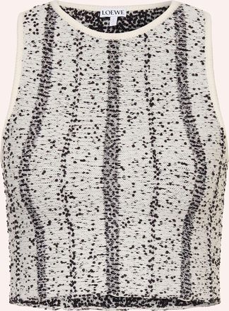 Loewe Cropped-Stricktop weiss