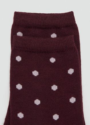 Mango Chaussettes &agrave; pois bordeaux - Femme - Taille unique - MANGO
