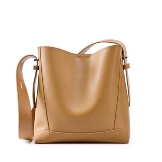 Generic Sacs seau pour femme - Sac fourre-tout en cuir v&eacute;ritable - Sac &agrave; bandouli&egrave;re Hobo - Grande capacit&eacute; - Sac &agrave; main de travail sous les bras avec fermetu