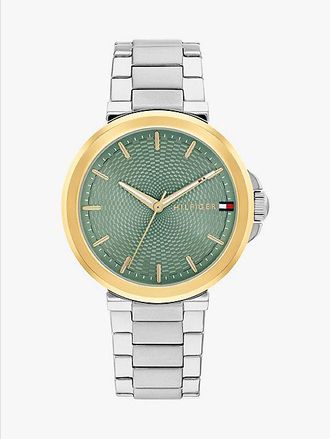 Tommy Hilfiger Montre à maillons et cadran vert