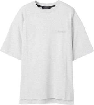 Jacquemus Homme, Tops, Gris, Taille: 2XL T-shirt col rond