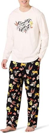 Amazon Essentials Ensemble de Pyjama avec Pantalon en Flanelle et T-shirt à Manches Longues Homme, Gang Looney Tunes - Hommes, XXL