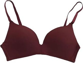 Generic T-shirt pour femme sans fil, fin, sexy, fronc&eacute; et confortable, respirant et sans couture, adapt&eacute; pour dormir, rouge, 34