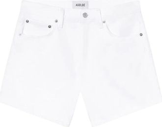 A Gold E Femme, Shorts, Blanc, Taille: W27 Parker Long High-Rise Relaxed Denim Short