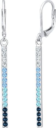 Elli Ohrringe Damen Ohrhänger Geo Stab Blau mit Kristallen in 925 Sterling Silber