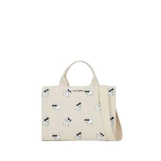 Karl Lagerfeld Sac cabas en coton imprim&eacute; IKON CHOUPETTE MD SQUARE TOTE