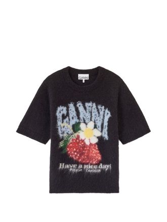 Ganni T-shirt en laine Ganni