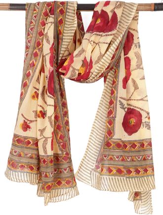 Guru Shop Leichter Pareo, Sarong, Handbedrucktes Baumwolltuch - Farb Kombination 21, Herren/Damen, Baumwolle, 190x120 cm