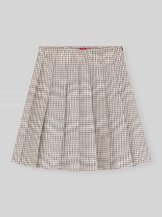 HUGO BOSS Regular Fit Mini-Rock aus Baumwoll-Mix mit Plissee-Falten