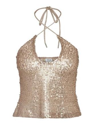 Noisy May Haut Femme Top Paillettes, &Eacute;l&eacute;gant Sommet de F&ecirc;te, Couleurs:Marron, Taille:M