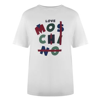 Moschino Jumble Logo Wei&szlig;es T-shirt