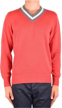 Brunello Cucinelli Homme, Pulls, Rouge, Taille: M Pull Rouge en Lin et Coton Fabriqué en Italie