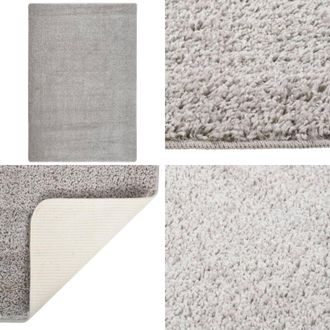 vidaXL Shaggy-Teppich Hellgrau 120x170 cm Rutschfest - Teppichboden - Teppich f&uuml;r Wohnzimmer