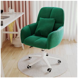 Generic Ergonomischer B&uuml;rodrehstuhl Mit Lordosenst&uuml;tze Und 360&deg;-R&auml;dern for Den Heimgebrauch Oder Den Schminktisch(Green)