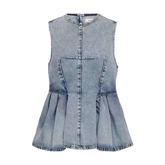 Co'Couture Femme, Blouses et Chemises, Bleu, Taille: 36 FR PancyCC Denim Top