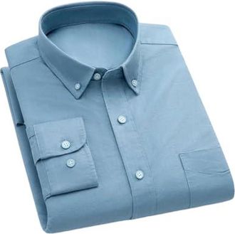 Generic Chemise &agrave; manches longues pour homme, coupe classique, poche simple, coupe ajust&eacute;e, haut d&eacute;contract&eacute;, tissu Oxford doux et solide pour le bureau, C280