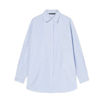 A|X Armani Exchange Femme, Blouses et Chemises, Bleu, Taille: 40 FR Chemise ray&eacute;e surdimensionn&eacute;e