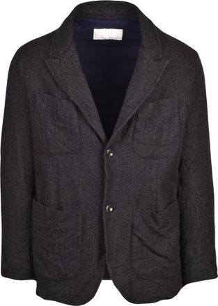 Original Vintage Homme, Vestes, Gris, Taille: M Giacca Stropicciata