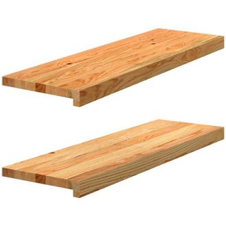 vidaXL Appuis de fenêtre 2 pcs marron clair bois de chêne massif vidaXL