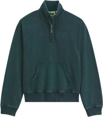 Vans Homme, Sweatshirts et sweats &agrave; capuche, Vert, Taille: S OTW Quarter-Zip Pouch Pocket SweaT-shirt