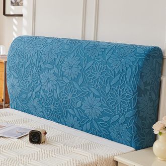 Generic Elastischer Flanellbezug mit Bettkopfteil Bezug Muster, Queen Kingsize Gr&ouml;&szlig;e, Kopfteil Bezug Staubschutzh&uuml;lle f&uuml;r Schlafzimmerdekoration Blau Cal King