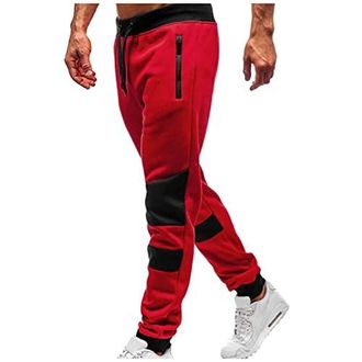 Generic Y2K Pantalon de surv&ecirc;tement pour homme avec cordon de serrage Pantalon de surv&ecirc;tement Bloc de couleur Pantalon de sport avec poches Pantalon de travai