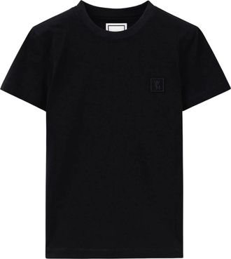 Wooyoungmi Wooyoungmi, Femme, Tops, Noir, Taille: 38 FR Flower Back Logo T-shirt