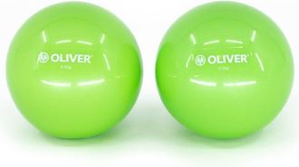 Oliver 0,5 kg Gewichtsb&auml;lle 1 Paar - Pilatesball ideal f&uuml;r Fitness, Functional Training, Yoga & Pilates - Toning Ball &Oslash; 9 cm gr&uuml;n